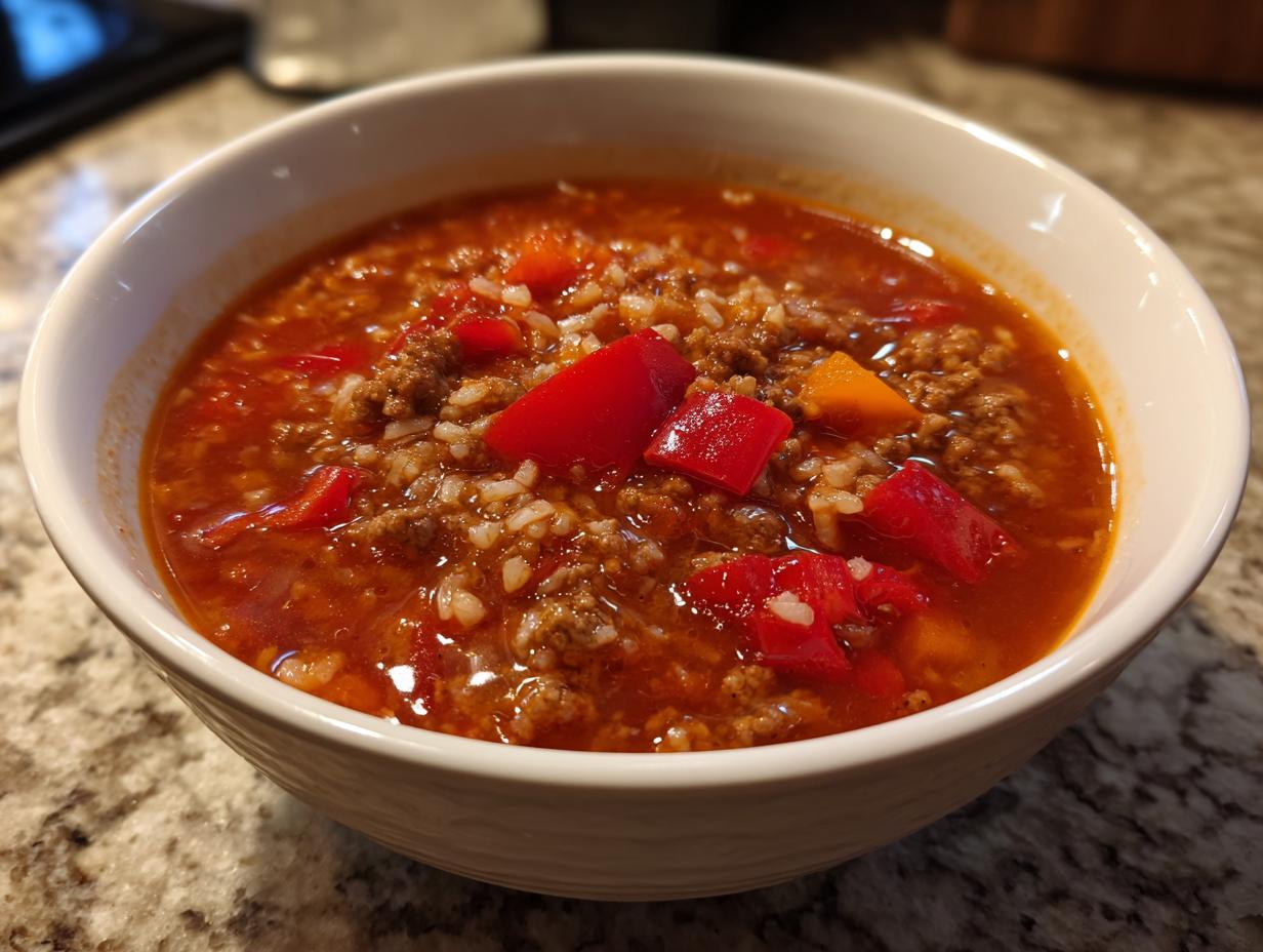 Hearty High Protein Stuffed Pepper Soup: 1Glorious Fall Bowl